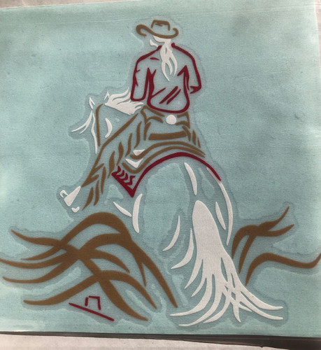 6 IN FEMALE REINING HORSE DECAL | flathatrags