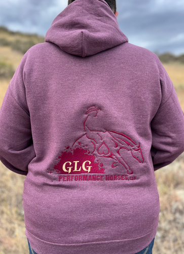 Embroidered Heathered Burgundy Hoodie with Deep Burgundy Logo | Flat ...