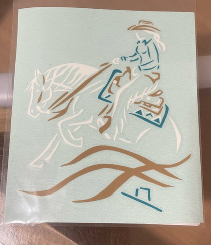 6 IN FEMALE REINING HORSE PROFILE RH544 DECAL | Flat Hat Rags