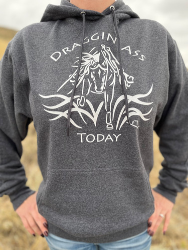 Draggin Ass Pullover Unisex Hoodie in Dark Grey | flathatrags