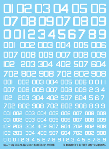 CAUTION NUMBER SERIES 01-WHITE | AMJUnlimited