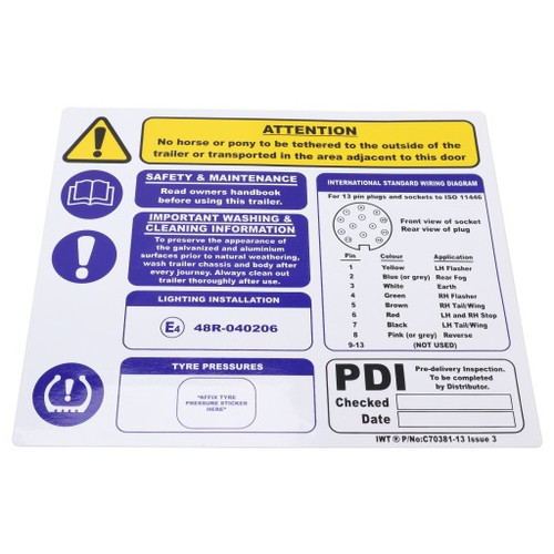Inspection Door Sticker - C70381-13 | Agroco Trailers