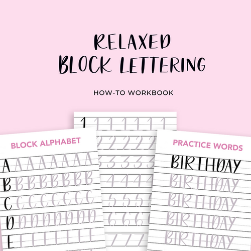 Relaxed Block Lettering Workbook (Digital Download) | Calligraphy Gems