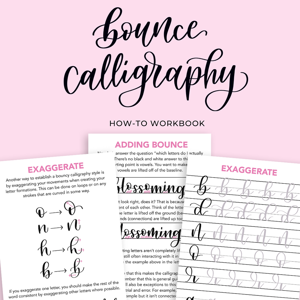 Bounce Calligraphy Workbook (Digital Download) | Calligraphy Gems