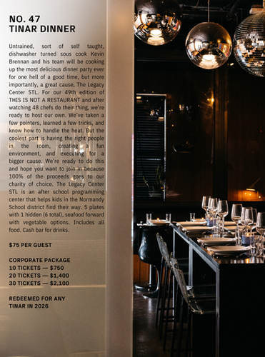 TINAR DINNER | THE MARYLAND HOUSE