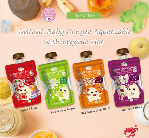 Baby Congee Pouch (Various Flavours) Pack of 4 | Babybasic Australia
