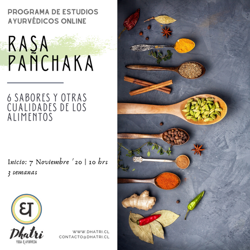 "Rasa Pañchaka, 6 sabores y cualidades de los alimentos" | dhatri