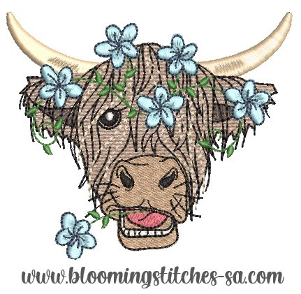 Highland Cow 4 | Blooming Stitches SA