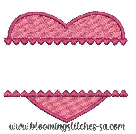 Split Heart Name Frame | Blooming Stitches SA