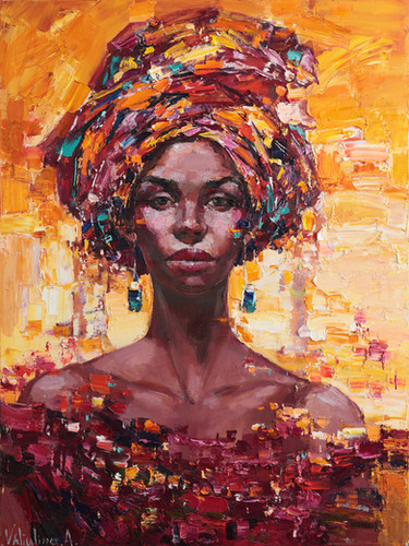 African Queen Portrait | 60 x 80 cm | 24 x 31 in | Valiulina Art