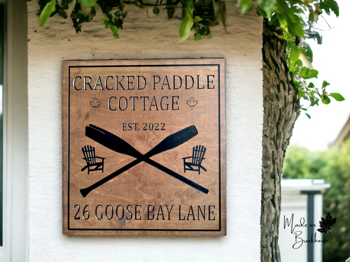Cottage Address Sign 24" Square with Custom Graphic | Made On Brookhouse