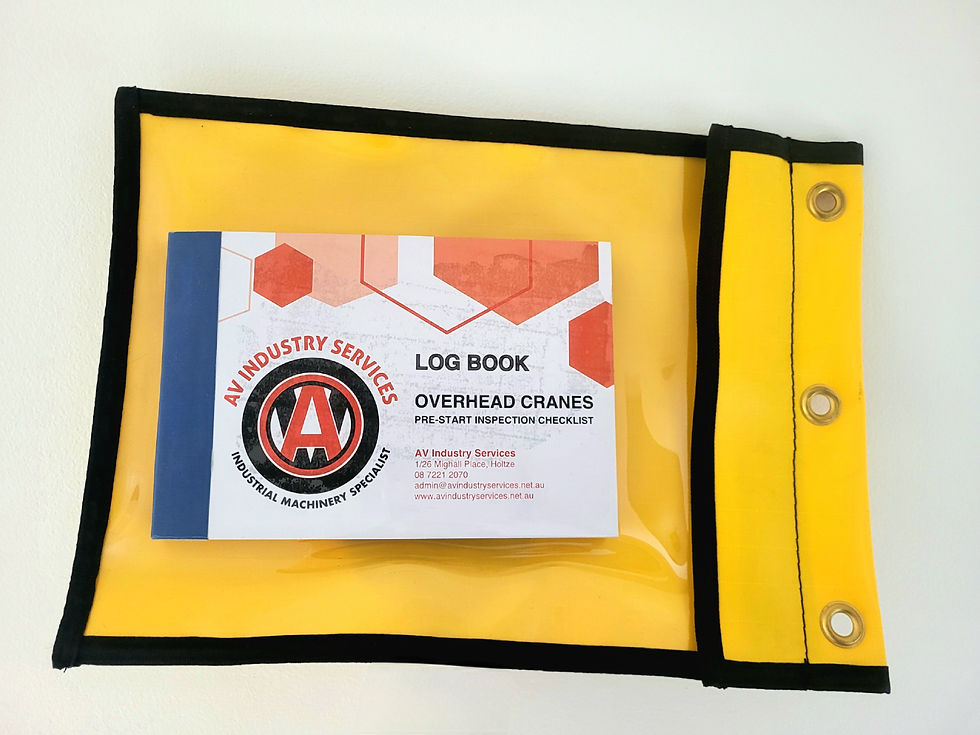 Overhead Crane Log Book with A4 Document Pouch PVC Yellow | avindustries