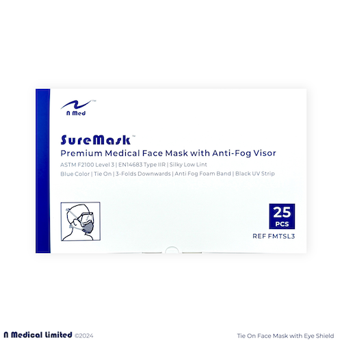 N Med Tie On Medical Face Mask w/ Face Shield | LCH Pharma