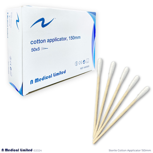 N Med Sterile Cotton Tip Applicator 6" 5/pkt | LCH Pharma