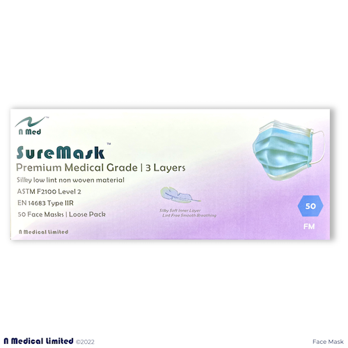 N Medical SureMask Premium Hypoallergenic Surgical Face Mask - Bundle ...