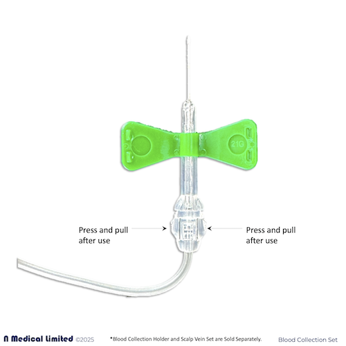 N Medical Safety Scalp Vein Infusion Set 21G (Green) Sterile | LCH Pharma