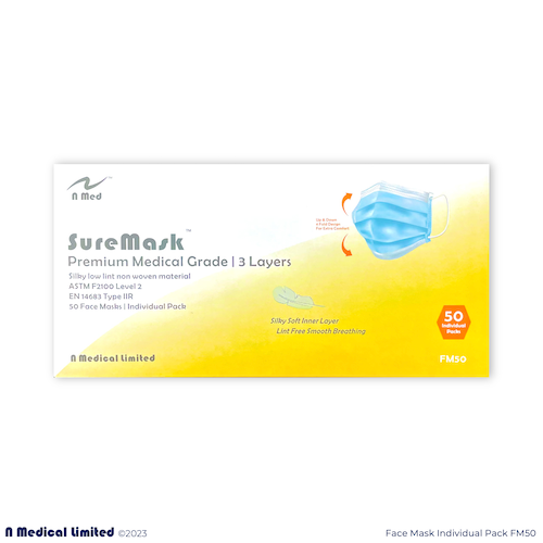 N Med Hypoallergenic Medical Face Mask w/ Eye Shield Lvl 3 | 25/box ...