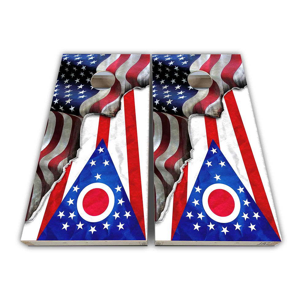 Ohio Cornhole Ohio State Flag American Flag Cornhole Board Wrap Decal ...