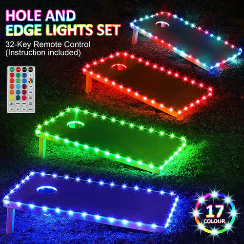 2 Set Remote Multi Color Changing Cornhole Lights - Includes Hole ...
