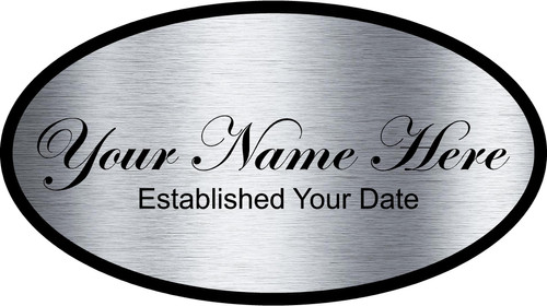 Chrome Name Sign & Est Date Cornhole Board Decal Sticker | Cornhole Stop
