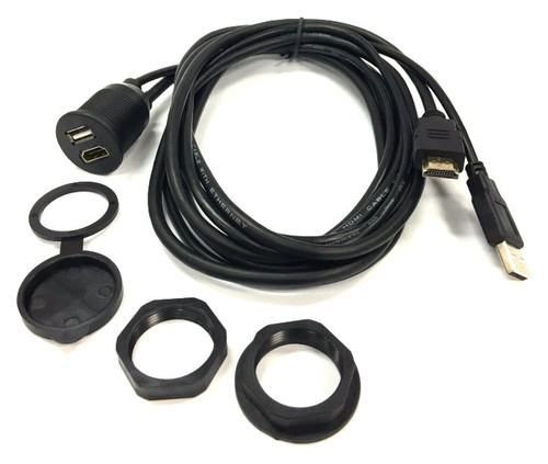 USB & Mini HDMI Male To Female AUX Flush Mount Car Mount Ext Cable (UHWE-12) | JFL Electronics