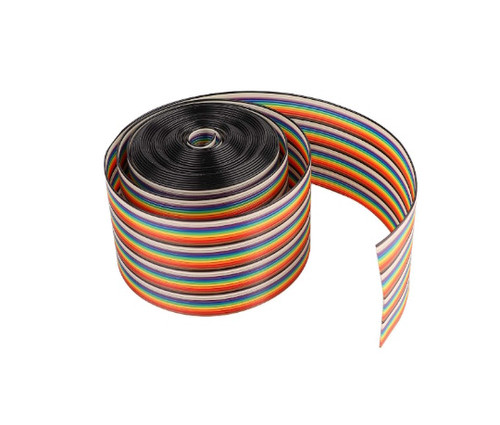 Flat Ribbon Cable, 28AWG, Rainbow, 61m/Roll | JFL Electronics