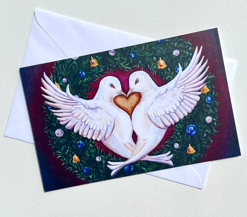 Two Turtle Doves Greeting Card | Sam Hauser Art