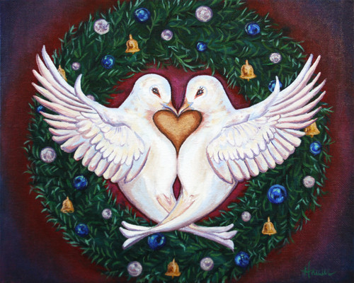 Two Turtle Doves Greeting Card | Sam Hauser Art