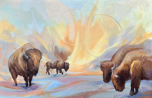 Where Buffalo Roam Original Oil Painting | Sam Hauser Art