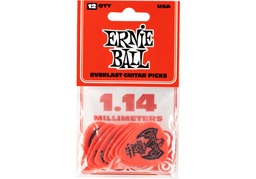 ERNIE BALL MEDIATORS EVERLAST SACHET DE 12 ROUGE 1,14MM | nafiassou