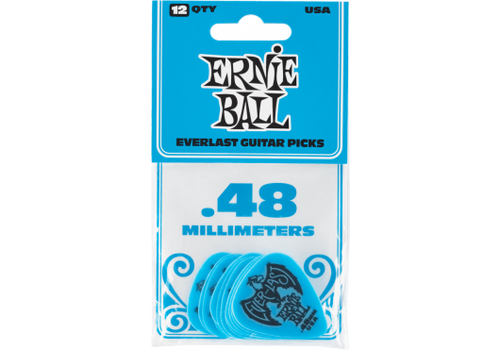 ERNIE BALL MEDIATORS EVERLAST SACHET DE 12 BLEU 0,48MM | nafiassou