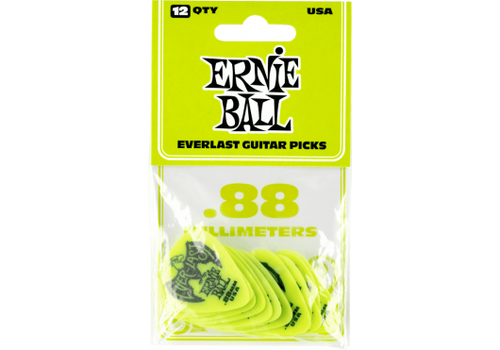ERNIE BALL MEDIATORS EVERLAST SACHET DE 12 VERT 0,88MM | nafiassou