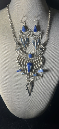 Handmade Peruvian Blue Stone Jewelry Set – Necklace & Earrings | YandY ...