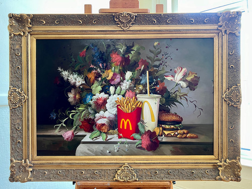 'Calorie Composition XIV' - Original Oil on Found Art by Dave Pollot ...
