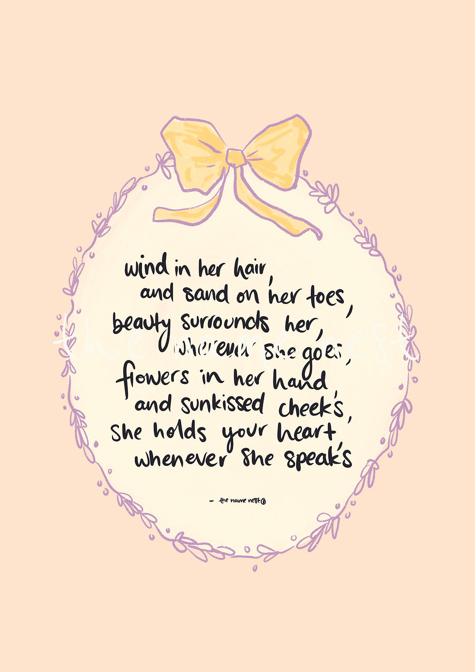 wind in her hair poem - digital artwork | thenamenest