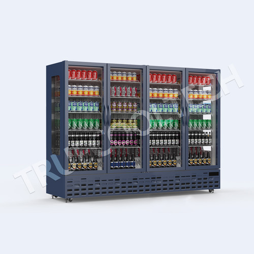 Model S Quadruple Doors Vertical Display Refrigerator | truecooltech.com