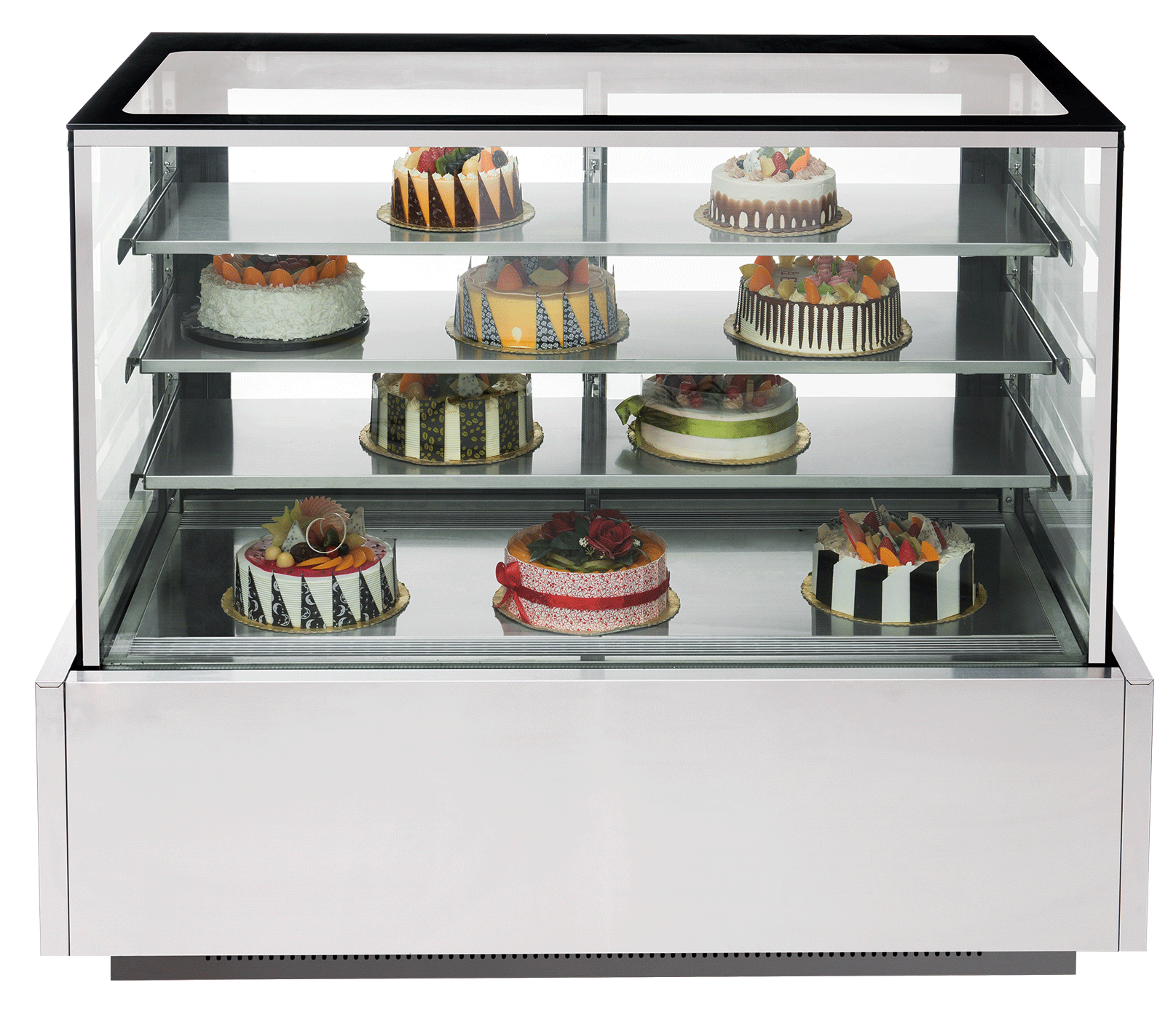 DDM36R 36'' Black Square Refrigerated Bakery Display Case with LED ...