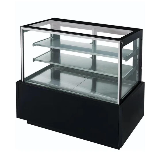 DDM48R 48'' Black Square Refrigerated Bakery Display Case with LED ...