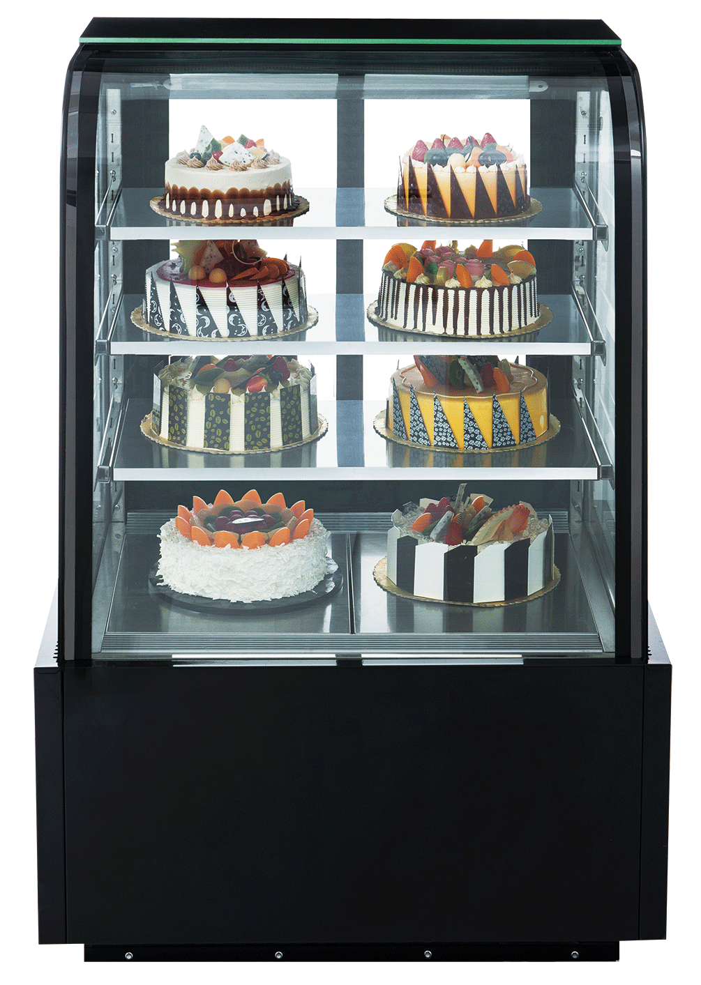 DDM36R-CB 36'' Curved Glass Black Refrigerated Bakery Display Case ...
