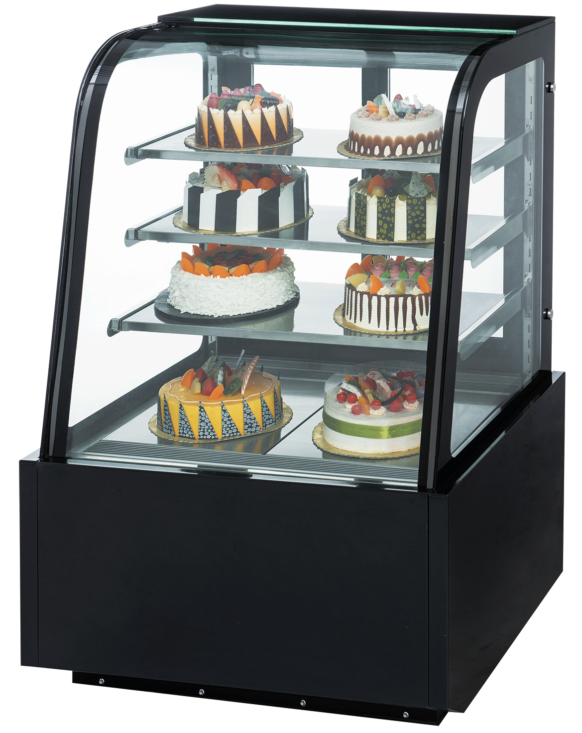 DDM36R-CB 36'' Curved Glass Black Refrigerated Bakery Display Case ...