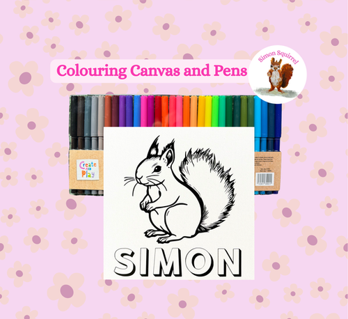 Simon Squirrel Canvas and Pens | A Touch Of Joules