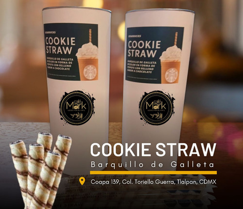 BOTE DE BARQUILLO DE GALLETA BICOLOR EN FORMA DE POPOTE | Mark Soluciones D