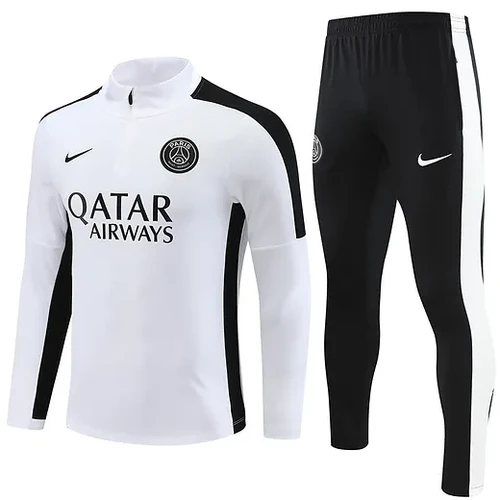 PSG White & Black 1/4 Zip Tracksuit | KitGoalHQ