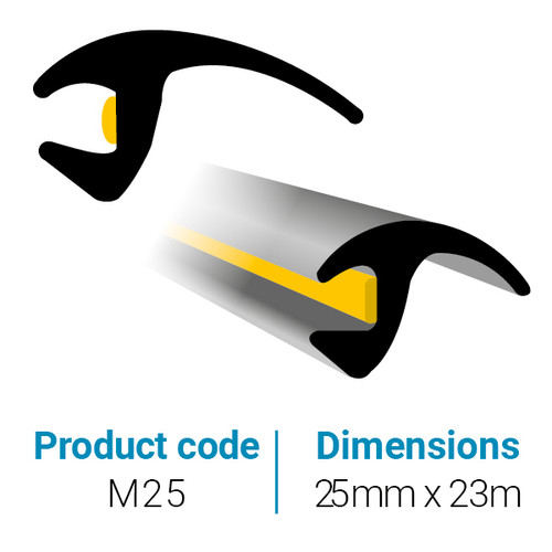 M25 Marcy Universal Channel Moulding - 25mm x 23m (1” x 75’) | Galaxy Auto