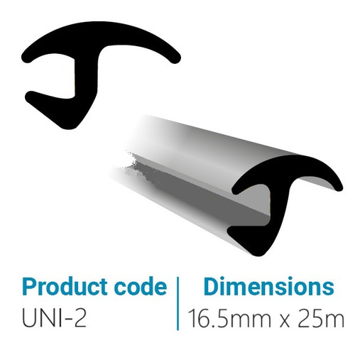 UNI-2 Universal Channel Moulding - 16.5mm x 25m | Galaxy Auto