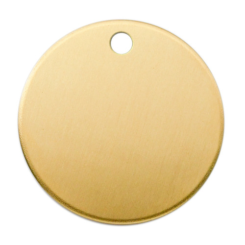 ABBECIAO 1 Inch Round Brass Stamping Blanks Deburred Edges w/ Hole 14ga ...