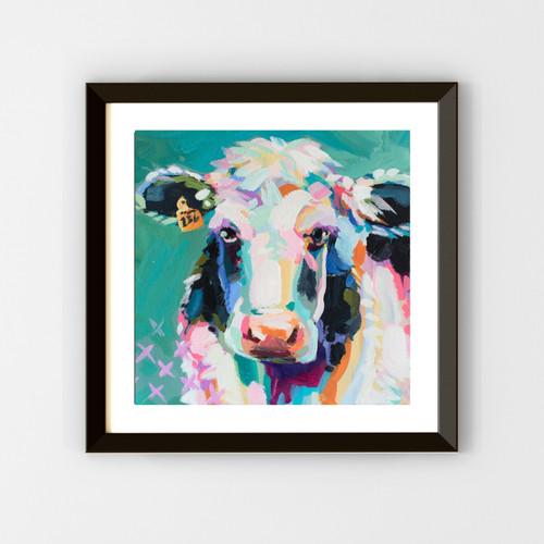 Cow Study In Teal Print | Rachel's Shoppe