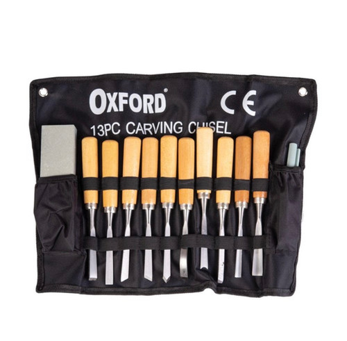 KIT 13 PEZZI SCALPELLI INTAGLIO LEGNO 3 PIETRE AFFILATURA MANICO ...