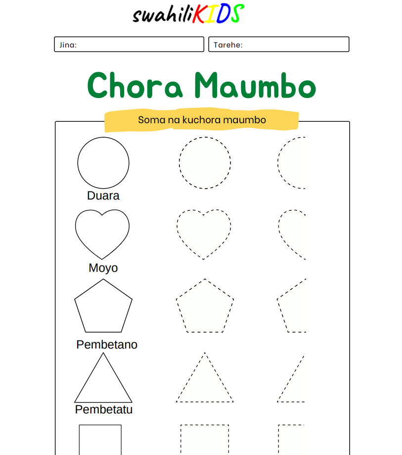 Fun Practice Worksheets | swahilikids