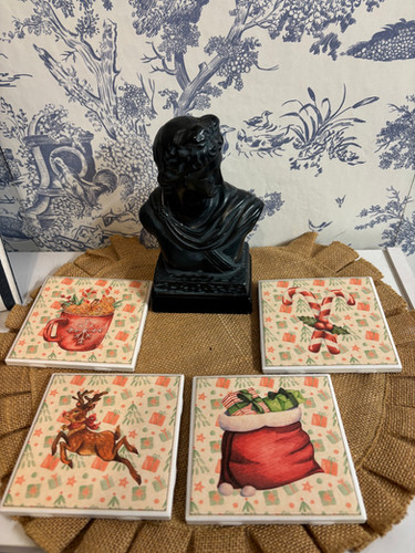 Christmas Traditions Tile Coasters | mistress of cemeteri